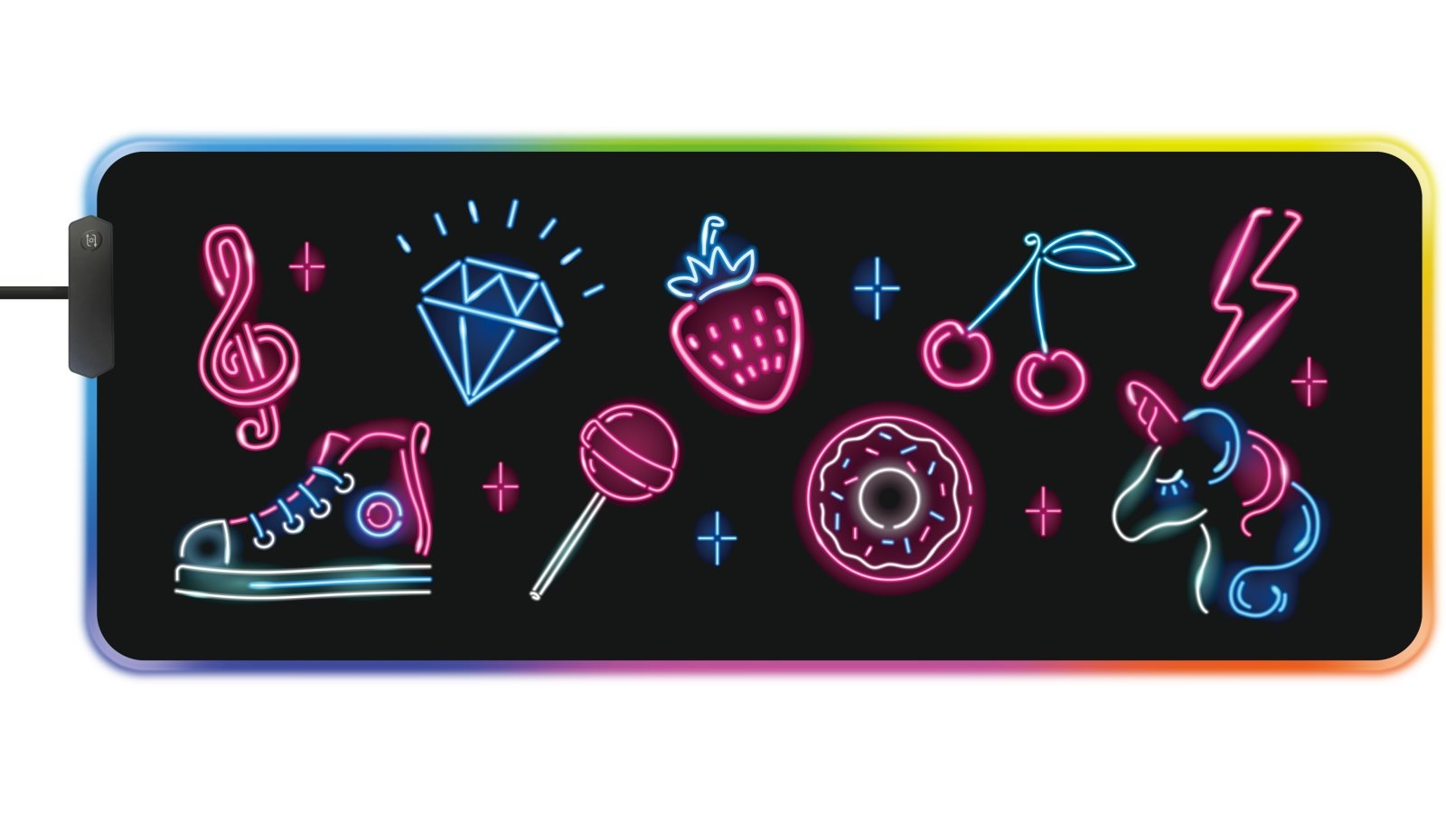 Powerwave RGB XL Gaming Mouse Pad - Neon Party | Joyce Mayne