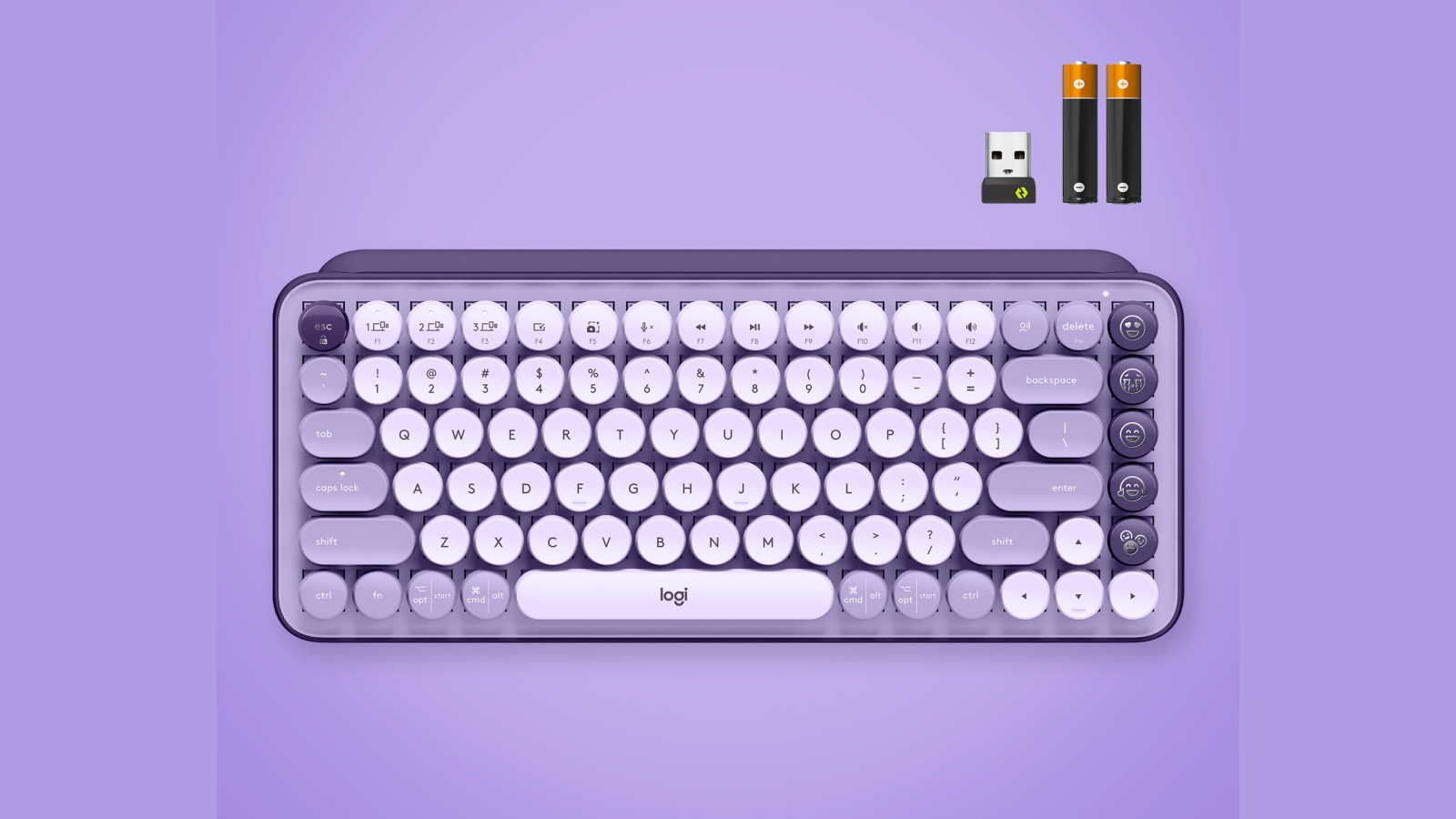 Logitech POP Keys Wireless Mechanical Emoji Keyboard - Lavender | Joyce ...