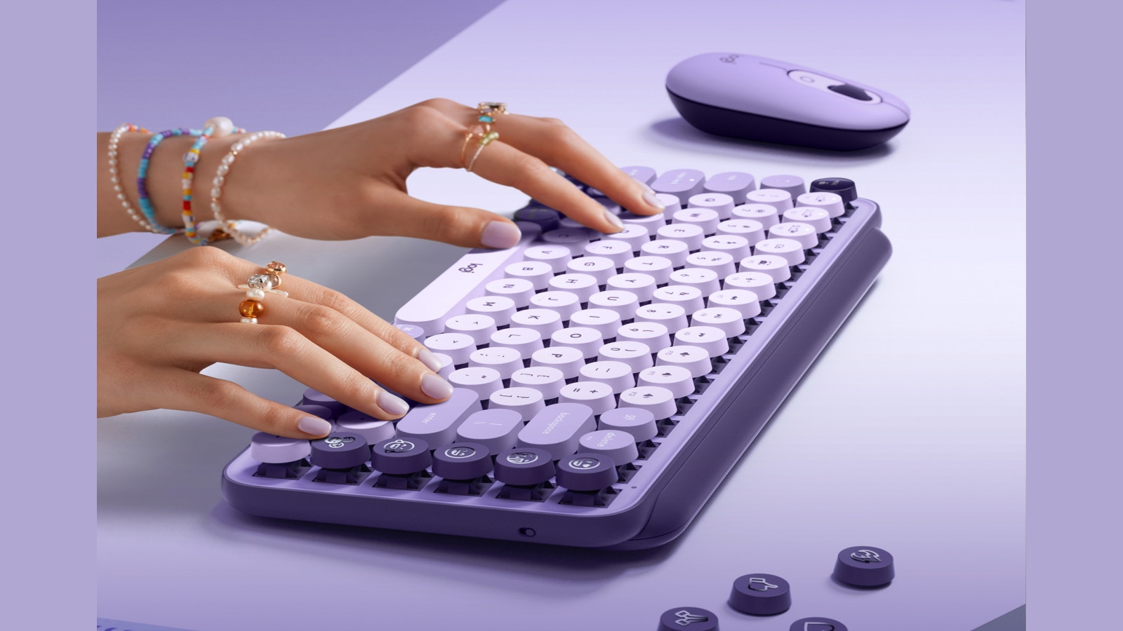 Logitech POP Keys Wireless Mechanical Emoji Keyboard - Lavender | Joyce ...