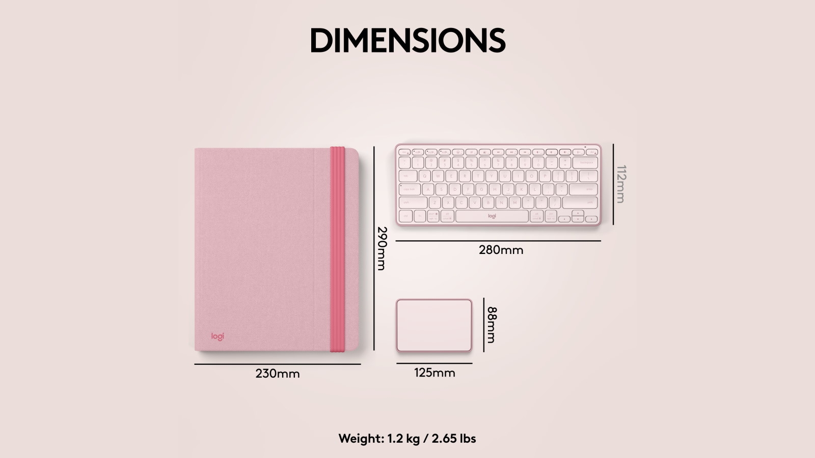 Logitech Casa Pop-Up Desk - Bohemian Blush | Joyce Mayne