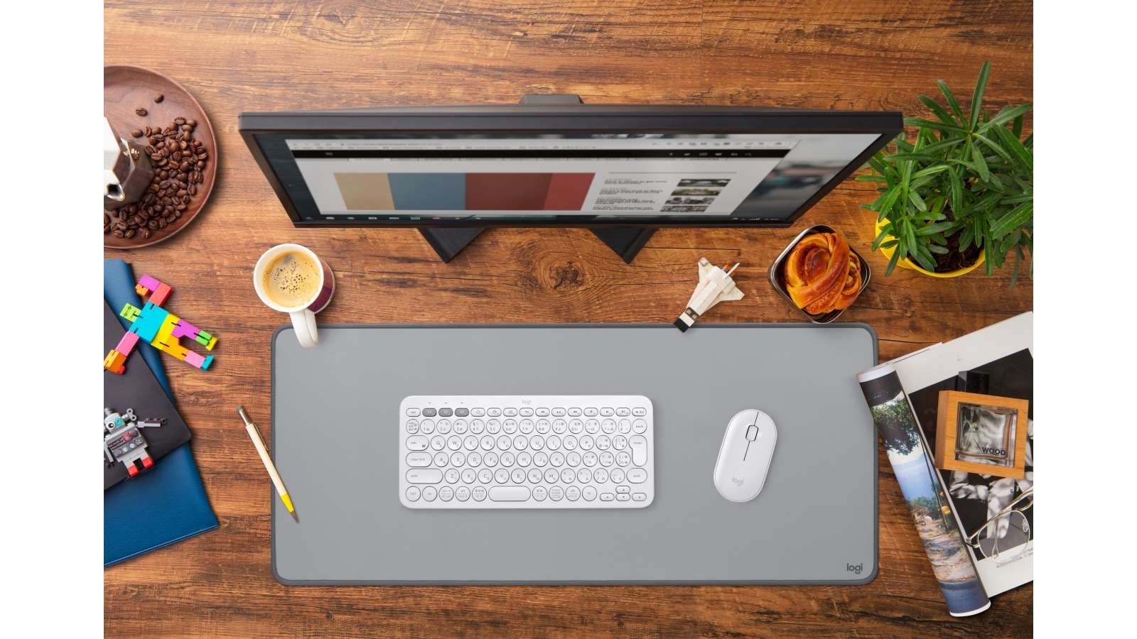 Logitech Studio Series Desk Mat - Mid Grey | Joyce Mayne