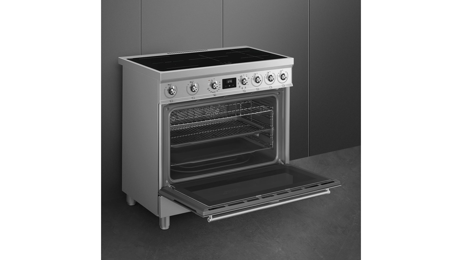 Smeg 900mm Classic Induction Freestanding Cooker - Stainless Steel ...