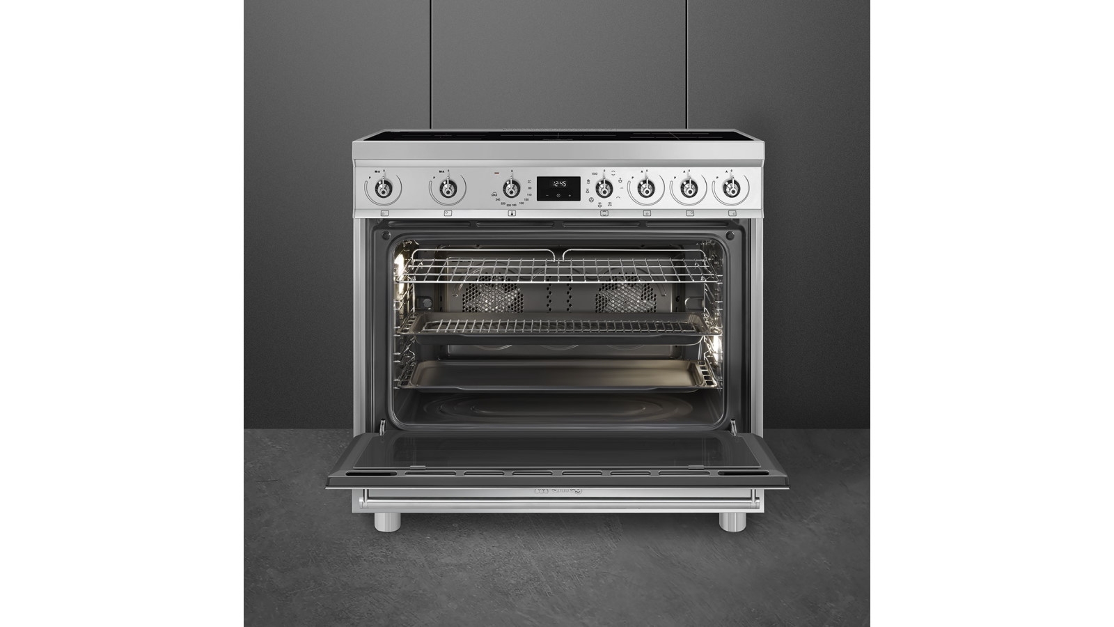 Smeg 900mm Classic Induction Freestanding Cooker - Stainless Steel ...