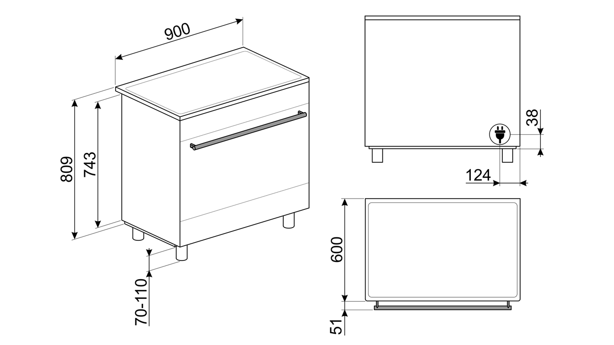 Smeg 900mm Classic Induction Freestanding Cooker - Stainless Steel ...