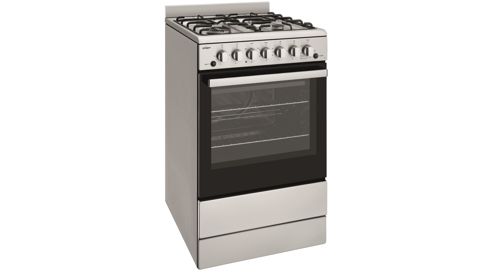 Chef 540mm Stainless Steel LPG Freestanding Cooker with Conventional ...