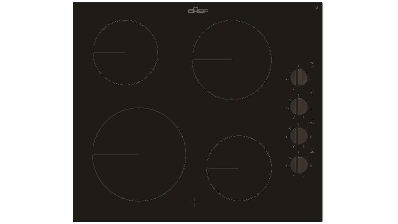 Chef 600mm 4 Zone Ceramic Cooktop with 6 Power Levels | Joyce Mayne