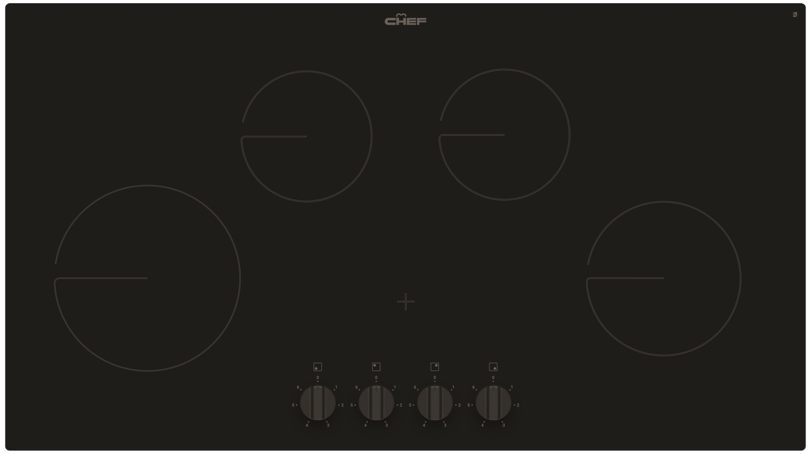 Chef 900mm 4 Zone Ceramic Cooktop with 6 Power Levels | Joyce Mayne