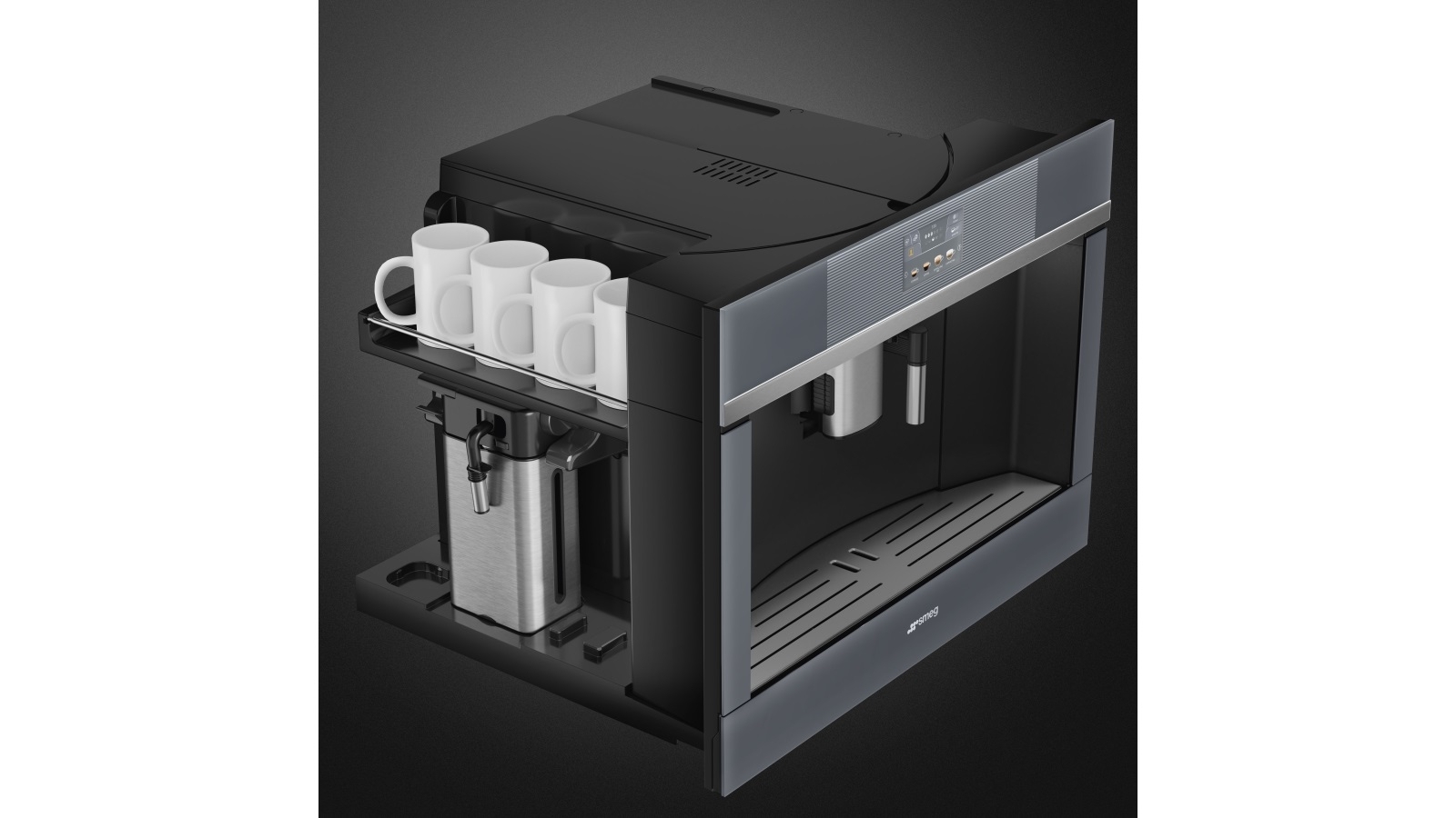 Smeg 45cm Linea Built-in Coffee Machine - Silver | Joyce Mayne