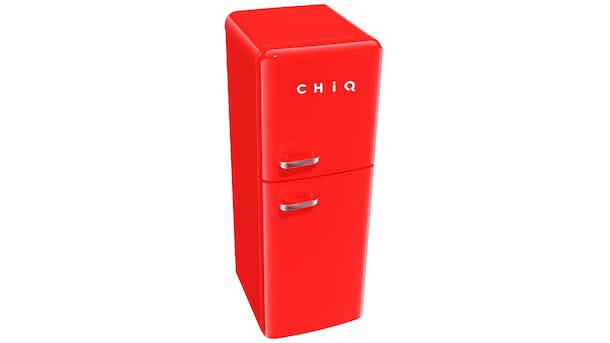 CHiQ 202L Retro Style Top Mount Fridge - Red | Joyce Mayne