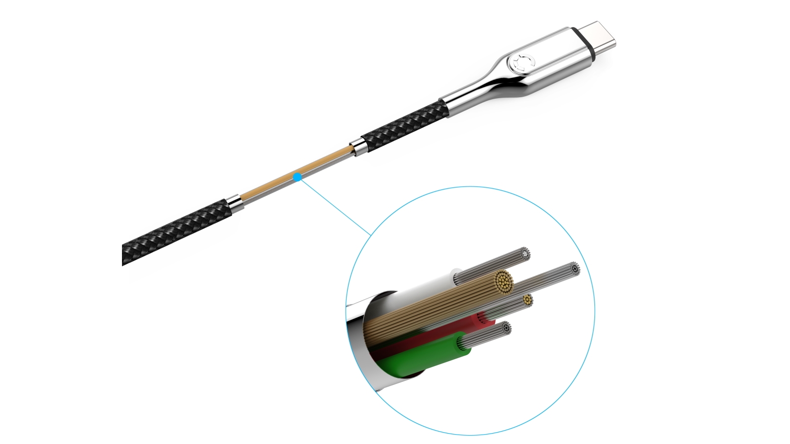 Cygnett Armoured 50cm Lightning to USB-C Cable - Black | Joyce Mayne