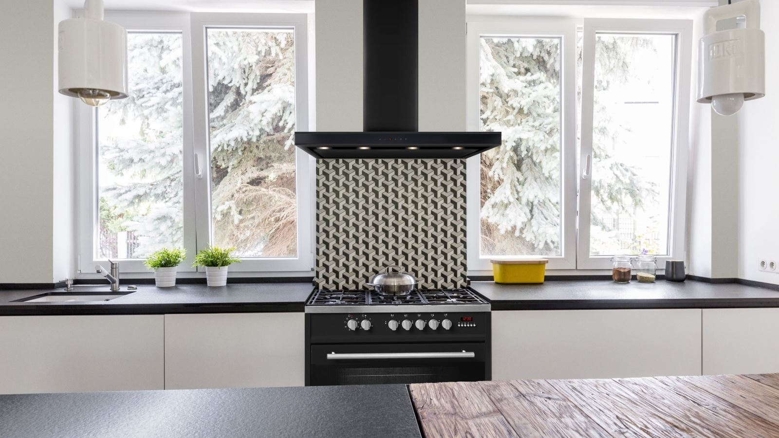Schweigen 90cm Black Steel & Black Glass Canopy Rangehood with Isodrive ...
