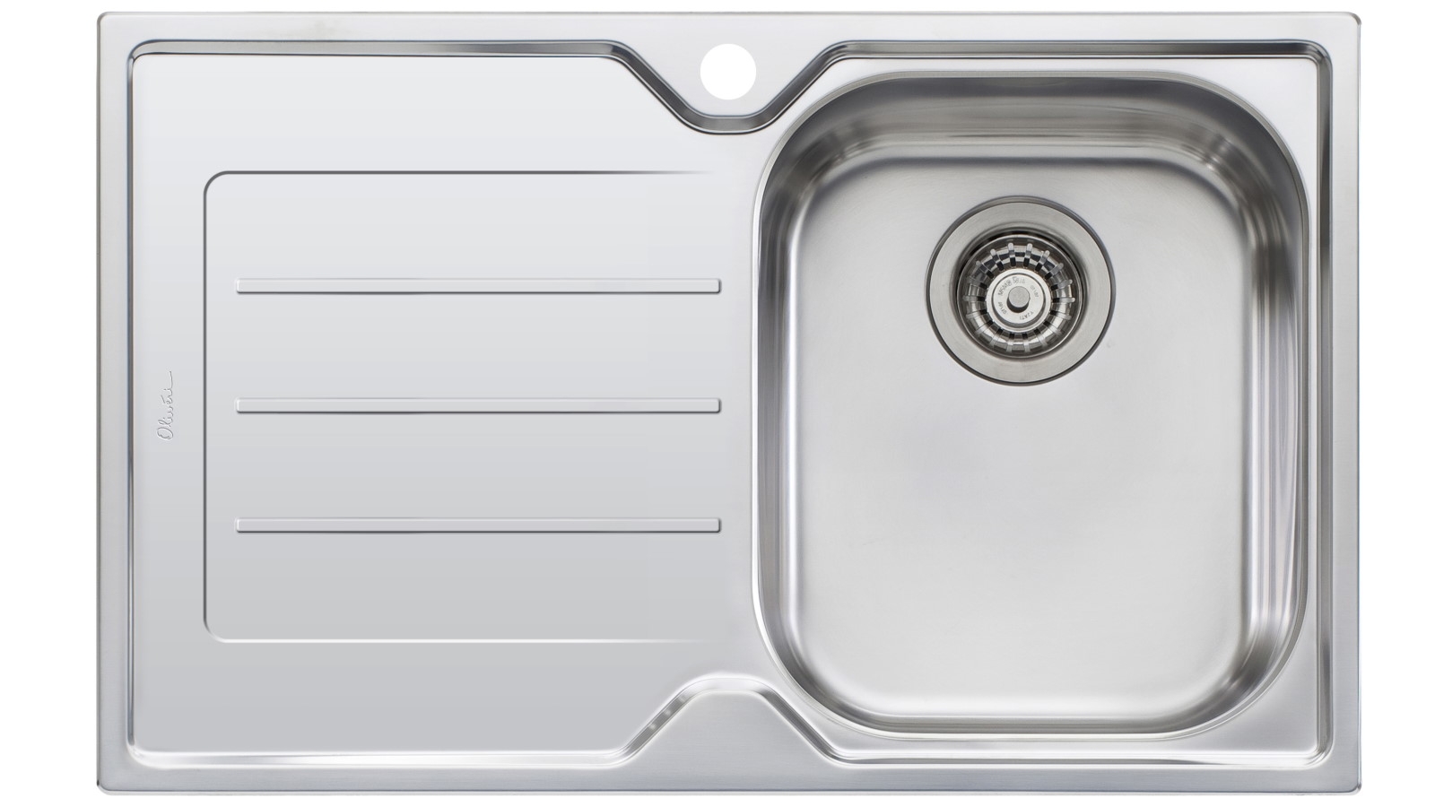 Oliveri Flinders Single Right Hand Bowl Topmount Sink with Drainer & 1 ...