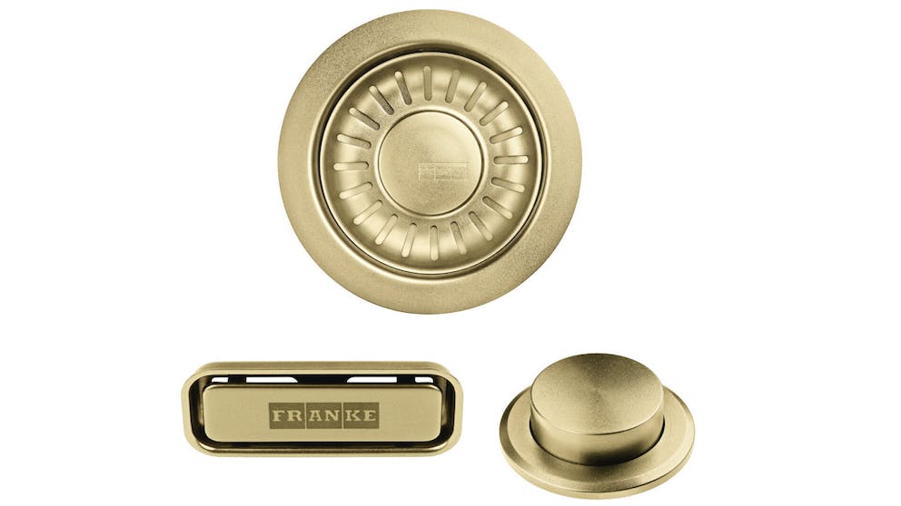 Franke Remote Waste Kit with Overflow and Push Button - Gold | Joyce Mayne