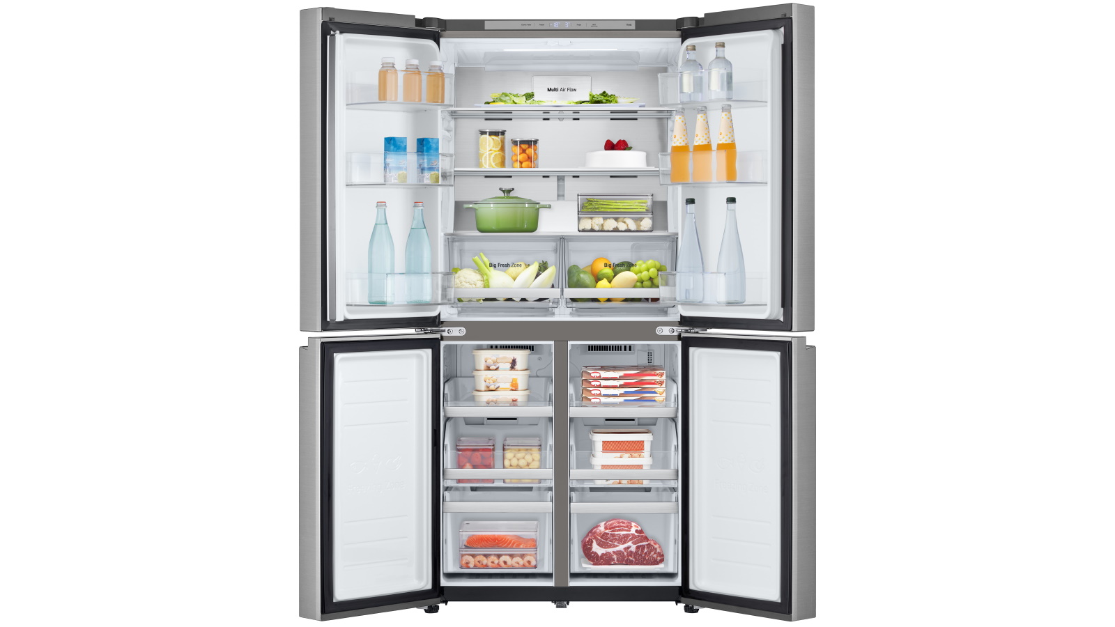 LG 530L Slim Quad Door Fridge - Stainless | Joyce Mayne