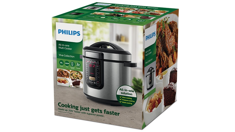 Philips 6L All-In-One Multi Cooker - Silver | Joyce Mayne