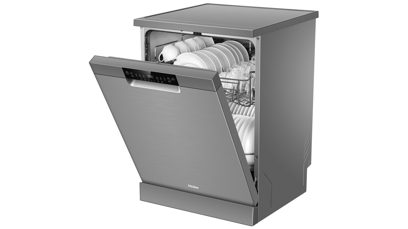 Haier 15 Place Setting Freestanding Dishwasher with Advanced Wash ...