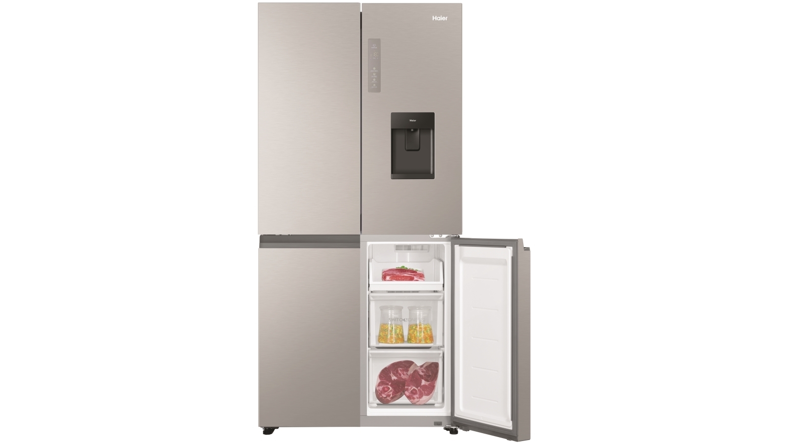 Haier 508L Quad Door Fridge with Ice & Plumbed-in Water Dispenser ...
