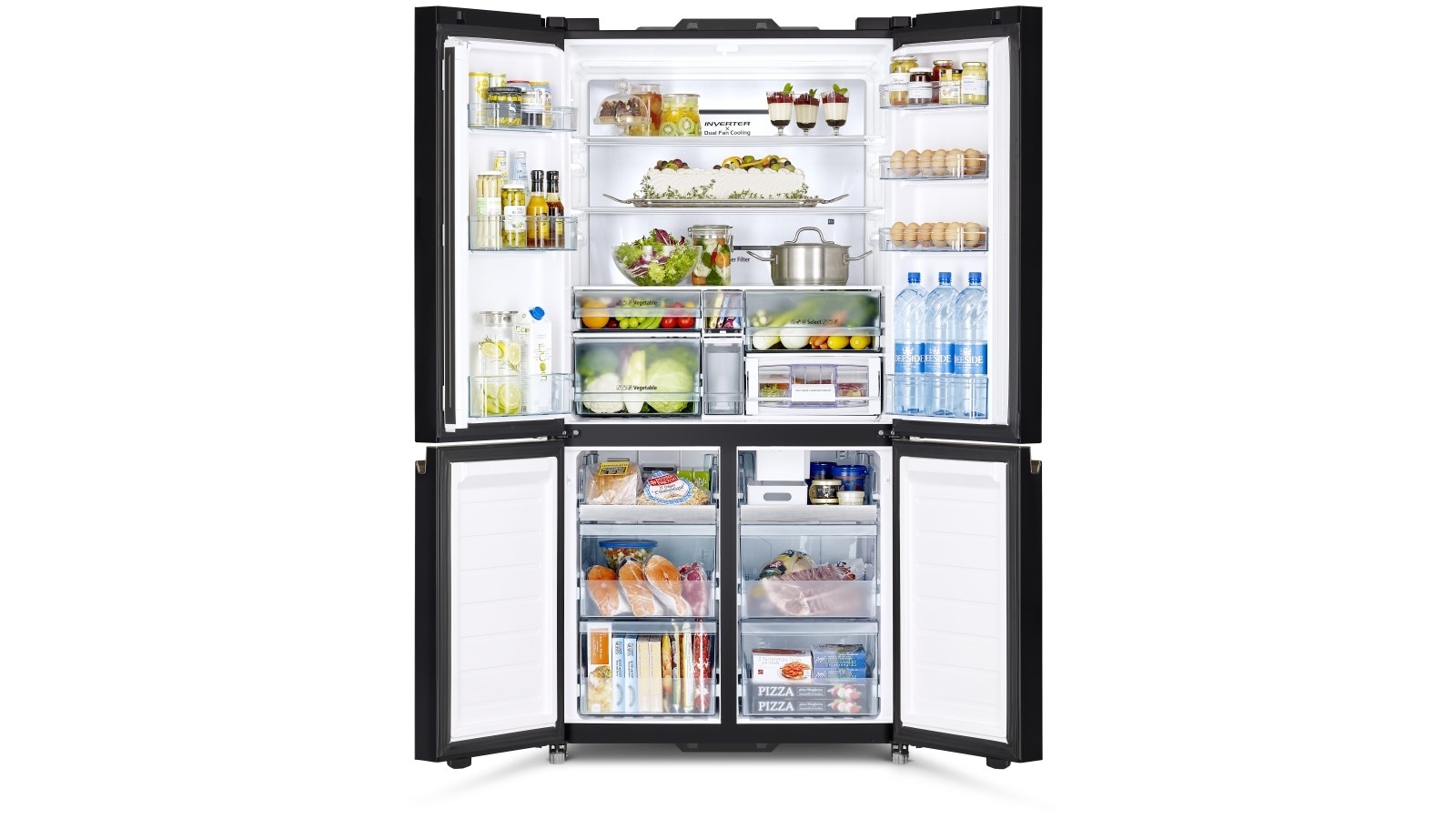 Hitachi 638L 4 Door French Door Fridge - Mirror Glass | Joyce Mayne