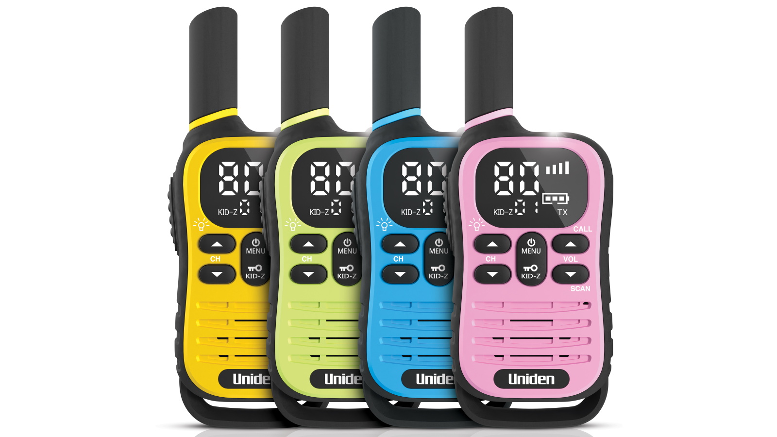 Uniden UH45 Max 0.5W Quad Colour Pack 2-Way UHF Radio with Kid-Zone ...