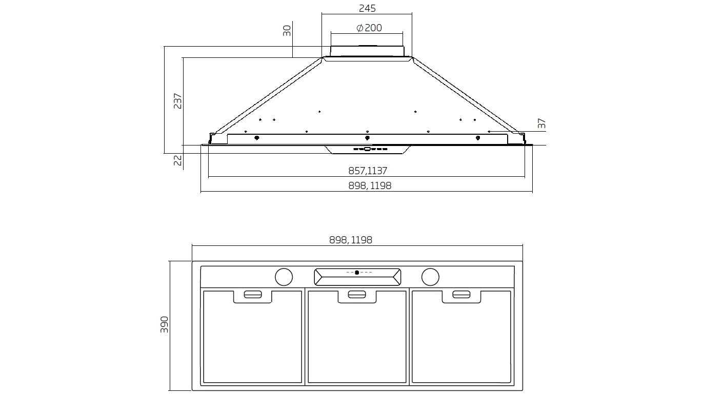 Schweigen 90cm Classic Silent Undermount Rangehood with Isodrive 900 ...