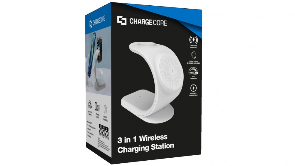 Laser ChargeCore 3-in-1 Wireless Charging Station - White | Joyce Mayne